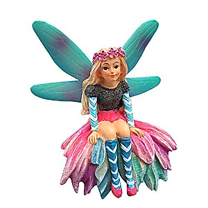 GlitZGlam Katrina The Garden Fairy – a Miniature Fairy Statue for Your Fairy Garden and Miniature Figurines