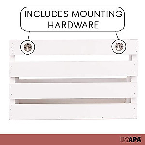 Ilyapa Key and Mail Holder for Wall - Mail Organizer Wall Mount - Rustic White Wooden Wall Key Holder with Mail Storage