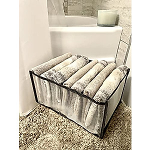 2PCS Wardrobe Clothes Closet Organizer Storage Baskets 7 Grid Foldable Drawer Mesh Separation Box For T-shirt, Legging, Skirts, Jeans, Kid Clothes