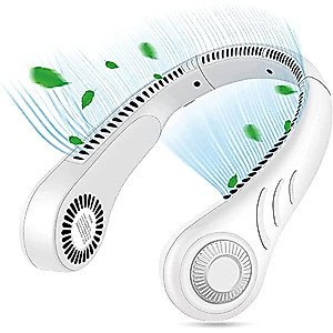 MOOKEENONE Portable Mini Neck Fan Bladeless Hanging Air Cooler USB Rechargeable