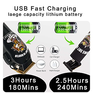 colorski Hair Clippers and Trimmer Kit for Men - Barber Clipper Hair Cutting Kit,Beard T Outliner Trimmers Haircut Grooming Kit with 10 Pcs Guide Combs(Black)…