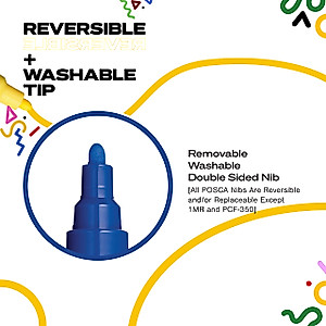 Posca Set of 15 Acrylic Paint Pens with Bold Point Tips, Paint Markers for Rock Painting, Fabric, Glass Paint, Metal Paint, and Graffiti