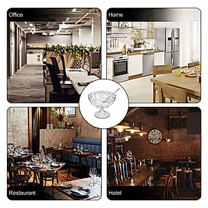 Cabilock Small Dessert Cup with Spoon Cute Footed Tulip Clear Dessert Bowls Cups Perfect for Dessert Sundae Ice Cream Fruit Salad Snack Pudding Cups 2 Sets (4.33x3.54 inch)