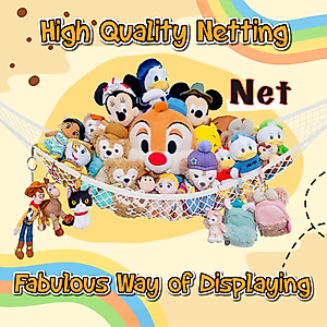 Mia Weaver Stuffed Animals Jumbo Toy Storage Hammock (Mesh 2 Packs, White)