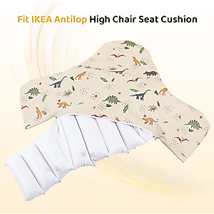 High Chair Cushion with Cover Pad for IKEA Antilop Babies Toddlers Inflatable & Reversible Supporting Cushion Built-in Inflatable Cushion Wooden High Chair Accessories Insert Included