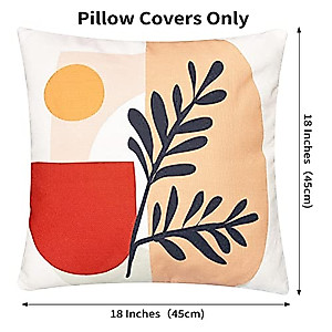BOYOUAN Outdoor Pillow Covers 18x18 Set of 4 Waterproof Boho Throw Pillows Cover for Couch Patio Furniture Garden Balcony Tent Sofa Decorative Square Pillowcase Spring Outdoor Farmhouse Decor