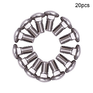 Yinpecly 20Pcs Carriage Bolts M8×16mm Round Head Square Neck Bolt Fasteners 304 Stainless Steel 1.25mm Pitch Silver Tone