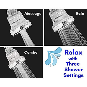 Shower Filter for Hard Water – Filtered Shower Head Water Softener – 3 Rainfall & Massage Settings – Increase Pressure While Saving Water – Shower Water Filter by Barclay’s Buys