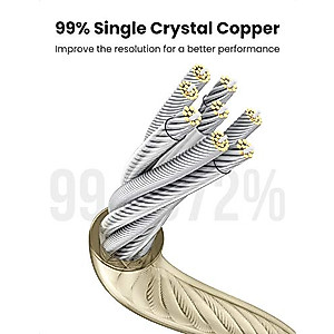 UGREEN MMCX Cable 8 Core 4.4MM to Dual MMCX Balanced Audio Cable, Silver Plated Copper HiFi Sound Audio Jack Earphone Replacement Cable Compatible with TIN Audio T2 T3 SE215 SE535, 4FT (MMCX 4.4mm)