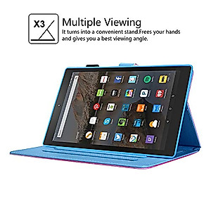 Fire HD 8 Case (2016/2017/2018 Release),Chgdss Cartoon Cute Case, Smart Cover Flip Leather Case with Stand Feature Ultra Slim PU Leather Cover,for Amazon Kindle Fire HD 8 (2018/2017), Golden Square