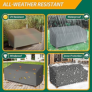 Patio Watcher 2 Seater Patio Loveseat Cover,Durable and Waterproof Outdoor Sofa Cover,Lawn Patio Furniture Covers with Secure Buckle Straps-Grey-58 L x 32.5" D x 31" H