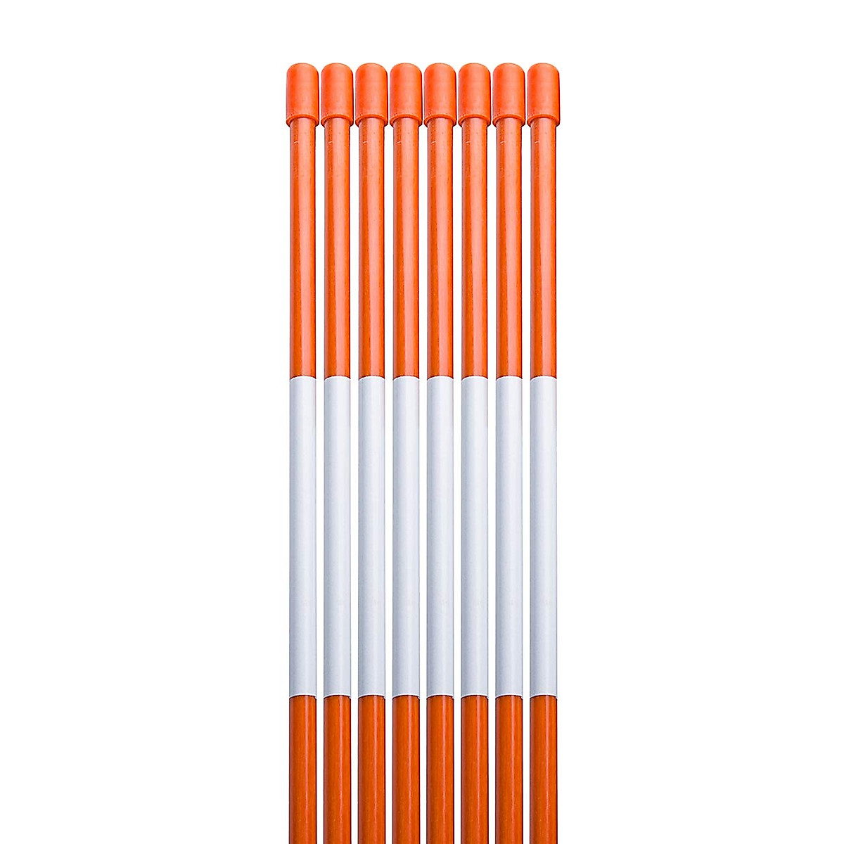 Sunnyglade 100PCS 48 Inch Driveway Marker Set 1/4 Inch Dia Fiberglass Reflective Snow Stakes with Steel Drill Bit & Protection Gloves for Parking Lots, Walkways(100, 1/4 Inch)