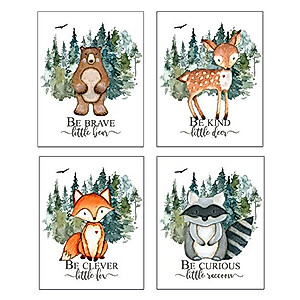 Boy Nursery Wall Decor - Baby Boy Room Decor - Woodland Nursery Decor for Boys - Boys Room Decorations for Bedroom - SET OF 4 Prints - 8x10 Each - UNFRAMED