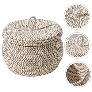 CAXUSD Rope Storage Basket Toilet Paper Basket Baskets with Lids Laundry Baskets Snack Trays Laundry Hamper Rope Basket Tablescape Decor Key Basket Jute Rope Cotton Rope Baby Fruit Basket