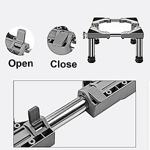 Fridge Stand with 4 Strong Feet Dryer Stand- Refrigerator Stand Height 3.9/5.9/7.8in Adjustable 1.1in Length/width 17.7-25.5in Washer Pedestal Dishwasher Base Stand (5.9inch,gray)
