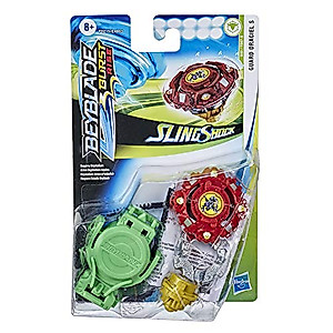 Beyblade Burst Rise Slingshock Guard Draciel S Starter Pack -- Right-Spin Battling Top Toy and Right/Left-Spin Launcher, Ages 8 and Up