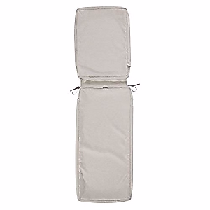 Classic Accessories Montlake FadeSafe FadeSafe Water-Resistant 74 x 23 x 3 Inch Patio Chaise Lounge Cushion Cover, Heather Grey, Patio Furniture Cushion Covers