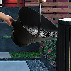 AMAGABELI GARDEN & HOME Ash Bucket for Fireplace Assembled Pellet Stove Indoor and Outdoor Hot Ashes Carrier Container Black Fireside Fuel Can Sturdy Fire Place Burning Wood Holder Hearth Tools