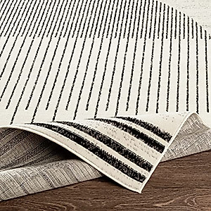 Artistic Weavers Penrod Modern Geometric Area Rug,5' x 7',Black/Ivory