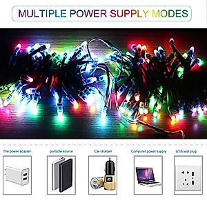 OIGOT LED Light String, Christmas Decoration LED Light Strip, Battery Remote Control, 8 Modes And 12 Different RGB Conversions,Suitable For Outdoor/Indoor, Bedroom,Music Party, Garden, TV, DIY