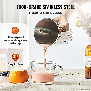 VEVOR Milkshake Maker, 375W x 2 Electric Milkshake Machine, Commercial Double Heads Drink Mixer Blender, LED Intelligent Microswitch, 3-Speed Milkshake Mixer with 2 x 820 ml Stainless Steel Cups