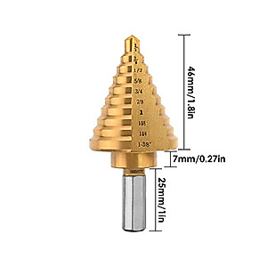 Luckyweld Step Drill bit Set 1/4” to 1-3/8”, Multifunction Triangle Handle Drilling Step Bit Set for Metal and Wood