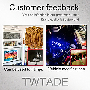 TWTADE 10Pcs Rocker Switch ON/Off SPST 2Pin Latching Toggle Switch Snap Round with Pre-Wired 6A/250V 10A/125V AC for Boat,Car etc.KCD1-X-Y