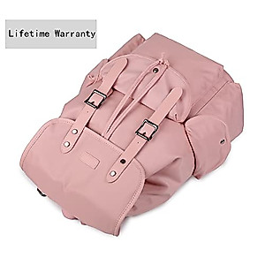 Large Waterproof Computer Laptop Backpack 15.6 inch College School Backpack Travel Hiking Backpack for Women (Pink)