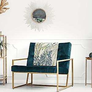 Breling Green Print Linen Elastic Recliner Chair Headrest Covers with Water Resistant Feature (2 Pieces)