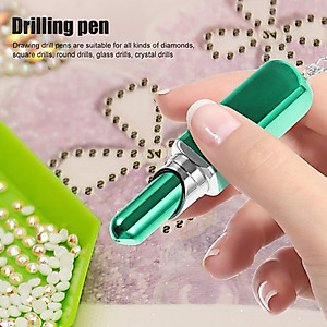 HOODANCOS 2pcs Diamond Dotting Pen Crystal Diamond Art Drill Pen with Ring Rhinestones Picker Pencil for Diamond Drawing Tool