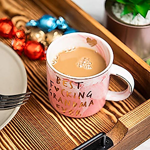 Hendson Grandma Birthday Gifts - Best Grandma Ever - Funny Gift For Nana, New Grandma, Pregnancy Announcement For Grandparents, Grandma To Be, Grandmother - Pink Marble Mug, 11.5oz Coffee Cup