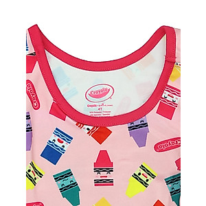 Crayola Crayon Toddler Girls Fit and Flare Ultra Soft Dress (3T, Pink)