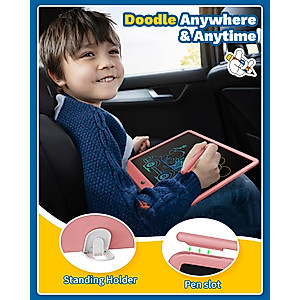 TEKFUN Teen Girl Gifts Ideas, 15inch LCD Writing Tablet for Kids Age 8-10 and Up, Doodle Board 4 5 6 7 Year Old Girl Toys, Mothdays Day Gifts Homeschool Supplies Easter Gifts for Toddlers (Pink)