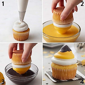 Hendiy 5 psc/set Large Round Piping Tip, Stainless Steel Professional Baking Decoration Tools for Cake Cookies Decorating,Pastry Fondant