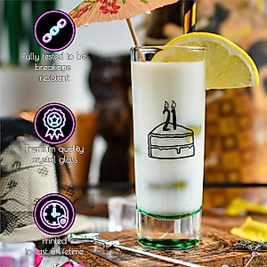 Greenline Goods 21st Birthday Shot Glass - 2002 Party Decorations For Him or Her - 2 oz With Colored Base - Finally 21 Legal