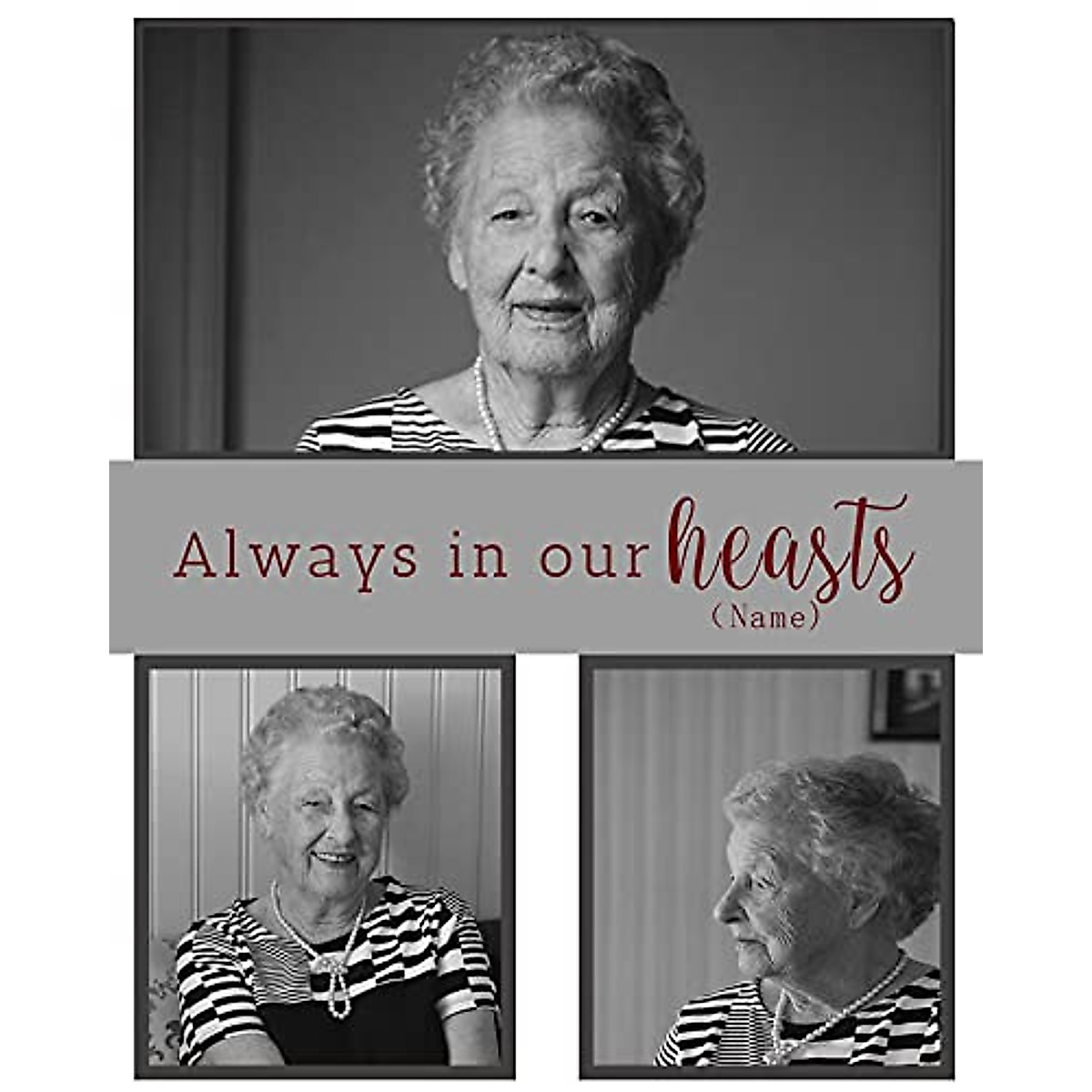 in Loving Memory Photo Blanket Personalized Blankets with Pictures and Name, Customized Memorial Blanket, Custom Blanket (3P, 48X32 inch)