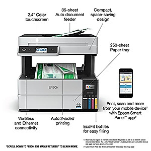Epson EcoTank Pro ET-5150 Wireless Color All-in-One Supertank Printer with Scanner, Copier, Plus Auto Document Feeder