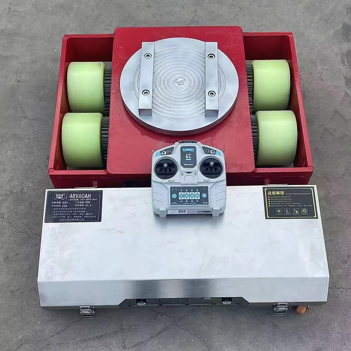 Heavy Duty 30 Ton Electric Machine Dolly Skate, Large Machinery Equipment Transporter, 360° Rotating Wireless Remote Control Machinery Skates Tank Transporter