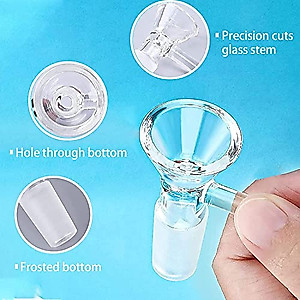 14M-M, Bowl Funnel Body Glass Funnel, Transparent Bowl Funnel 4PCS