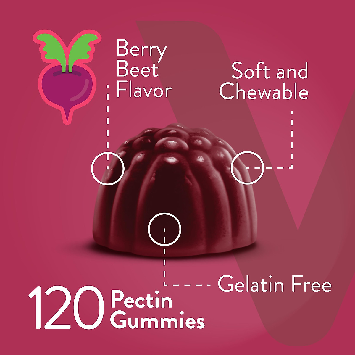 Beet Root Gummies 4000mg with Tart Cherry - for Healthy Blood Pressure Support - Vegan, Gelatin Free, Gluten Free - Tasty Chewable Berry Beet Flavored Gummy