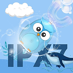 FLINEVE Kids U Shaped Electric Toothbrush, Ultrasonic Automatic Whitening Massage Toothbrush for Kids with 3 Cleaning Modes,Cute Cartoon Children's Toothbrush.(Color:Blue Size:7-15 Years)