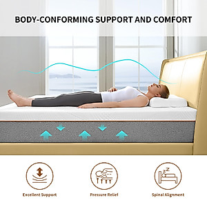 Vumece 12 Inch King Mattress Gel Memory Foam Mattress King Size Mattress for Cool Sleep & Pressure Relief & Motion Isolating, King Mattress in a Box, CertiPUR-US Certified, Medium Firm