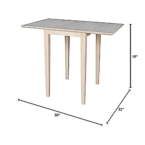 International Concepts Small Drop-leaf Table, Unfinished