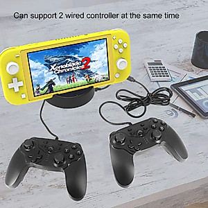 J&TOP Charging Dock for Nintendo Switch Lite, Charging Station with 2 USB Ports Compatible with Wired Controllers