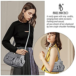 Handbag Hobo Women Handbag Roomy Multiple Pockets Street ladies' Shoulder Bag Fashion PU Tote Satchel Bag for Women