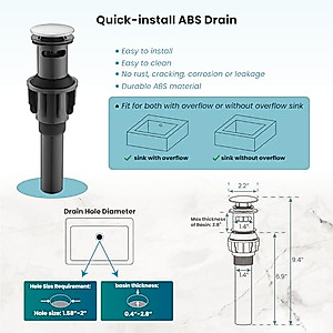 gotonovo 3 Hole Deck Mount 2 Handles Lavatory Basin Bathroom Sink Faucet with Pop Up Drain with Hot and Cold Mixer Valves 8 Inch Widespread Bathroom Faucet Chrome Polished Double Cross Handle