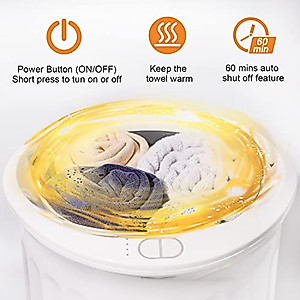 Durimi Luxury Towel Warmer Bucket Style - White Large Towel Heater Portable Spa Towel Warmer for Bathroom - Fragrance System, Children's Lock, Fits Up to Two Oversized Towels Bathrobe, Towel, Blanket