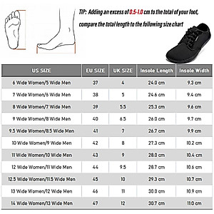 HOBIBEAR Barefoot Minimalist Shoes Womens Mens | Zero Drop | Wide Width Fashion Sneaker Black,Women 8/Men 7