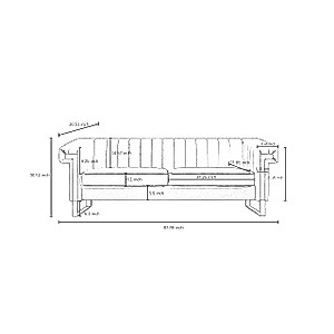 STORFENBOR 83'' Velvet Sofa, Chesterfield Velvet Upholstered Mid-Century Modern Loveseat, Ring Anti-Crash Design Armchair Feet, 3 Seat Living Room Apartment Large Comfort Sofa (Orange)