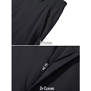 MAGCOMSEN Mens Hiking Pants Lightweight Quick Dry Pants Classic Casual Pants Golf Work Pants Spring Pants,Black 34